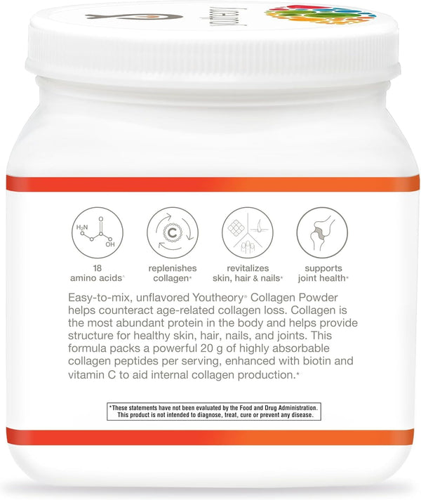 Youtheory Collagen Powder - Premium Collagen Supplement with Vitamin C ...